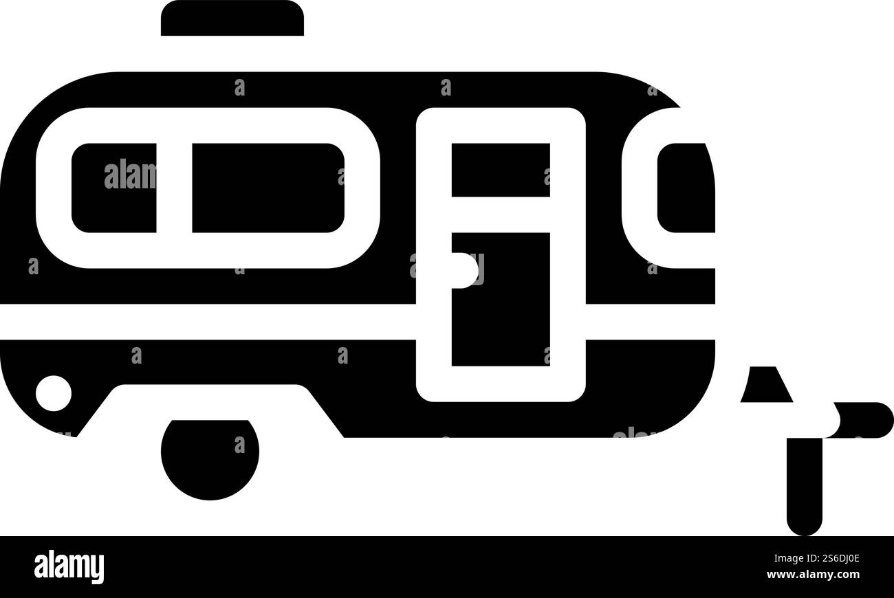 trailer mobile house glyph icon vector. trailer mobile house sign ...