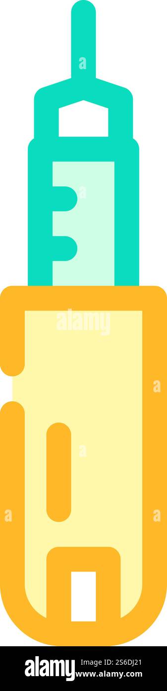 injector insulin line icon vector. injector insulin color sign ...