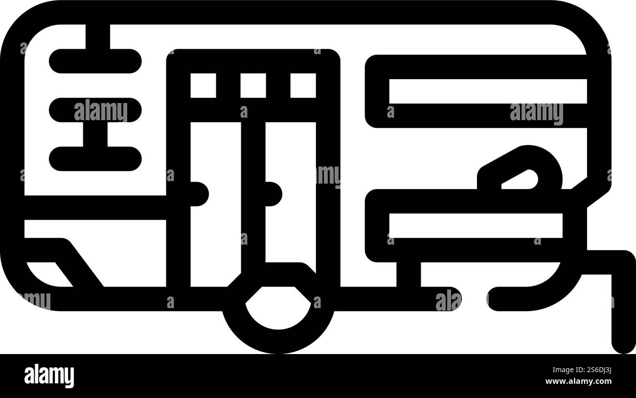 trailer mobile home construction line icon vector. trailer mobile home ...