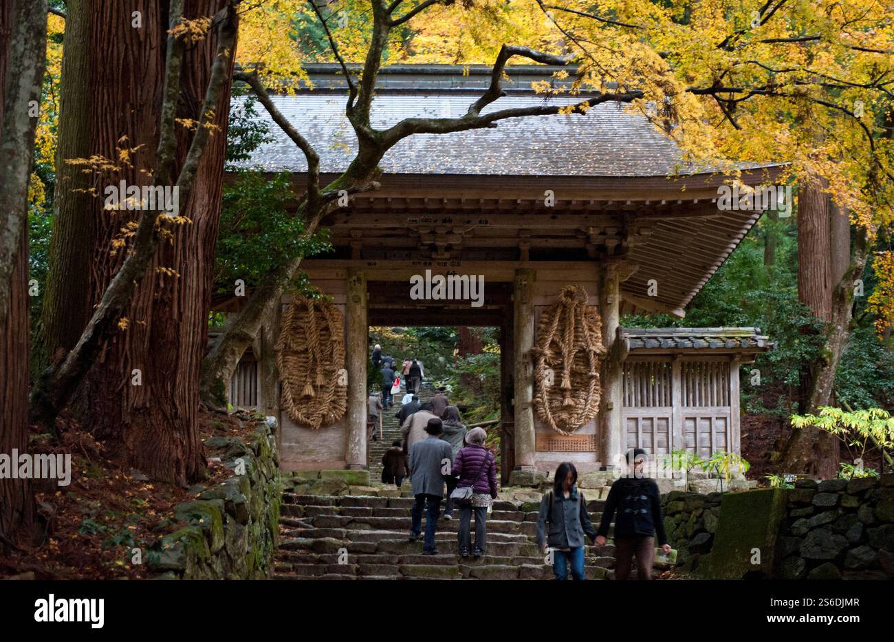 Huge waraji straw sandals at National Treasure Hyakusaiji Temple, one ...