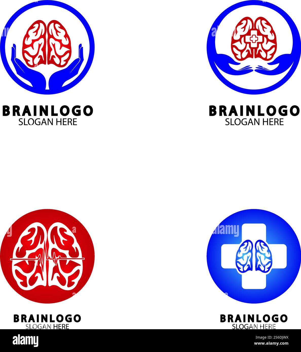 Brain logo designs concept vector, Health Brain Pulse logo, Brain care ...