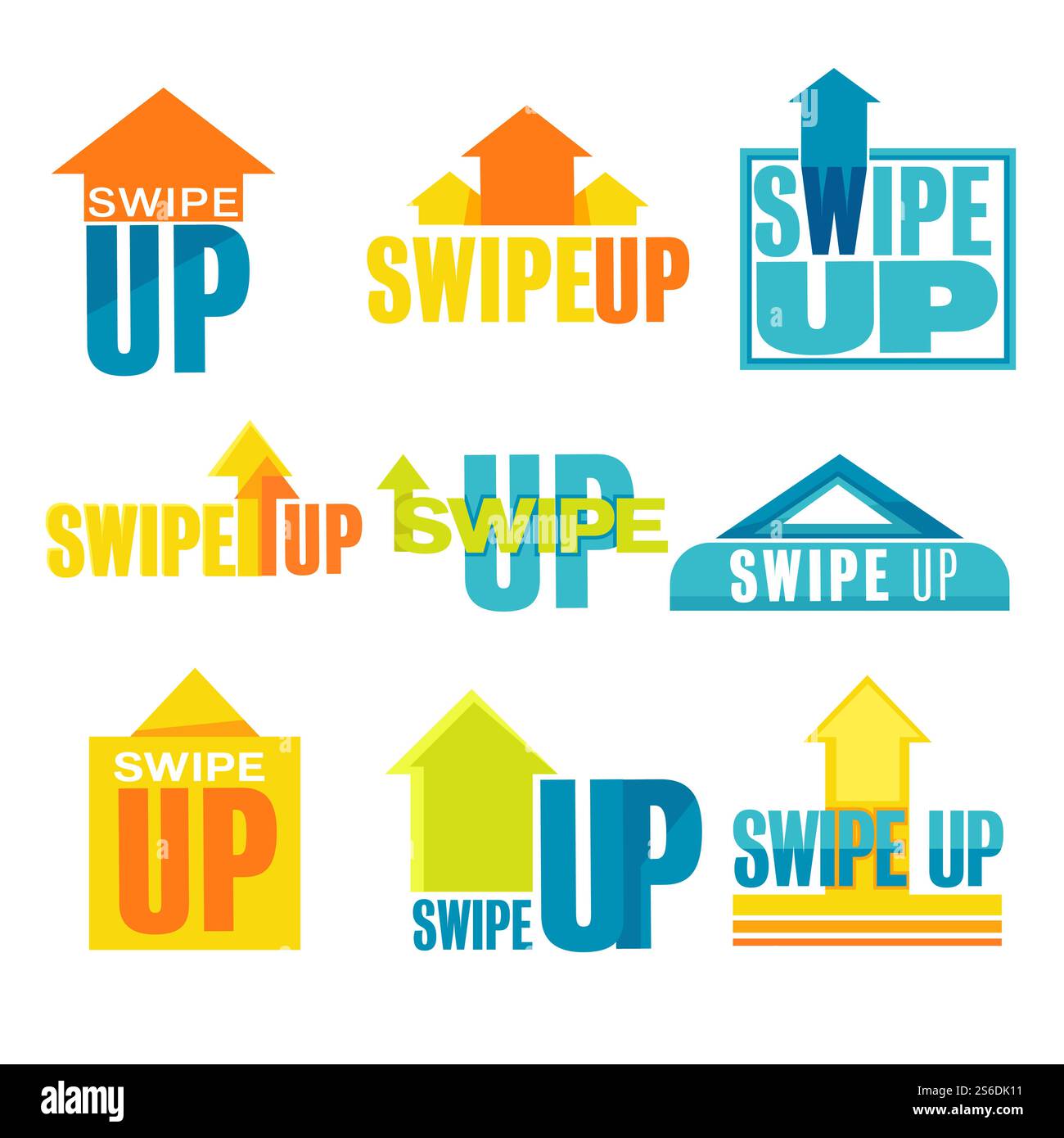 Swipe up symbols with arrows hi-res stock photography and images - Alamy