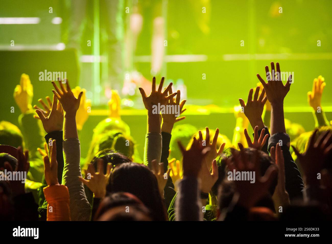 Crowd fans rock concert raise hi-res stock photography and images - Alamy