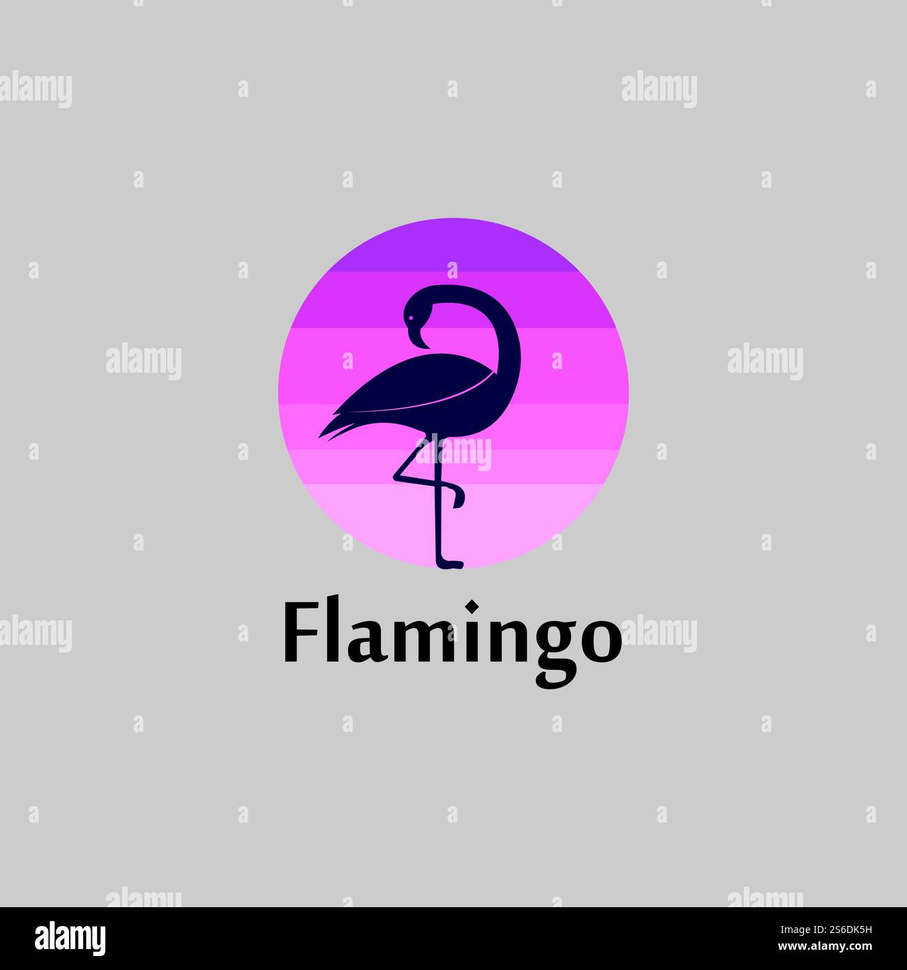 flamingo silhouette scene at sunset logo design vector Stock Vector ...