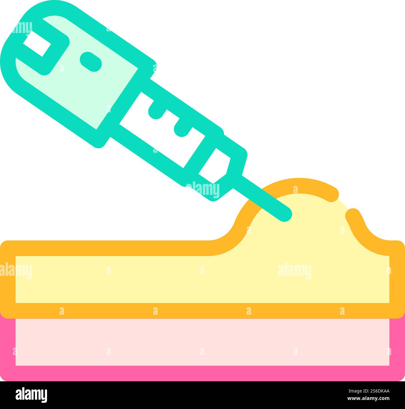 insulin injection line icon vector. insulin injection color sign ...