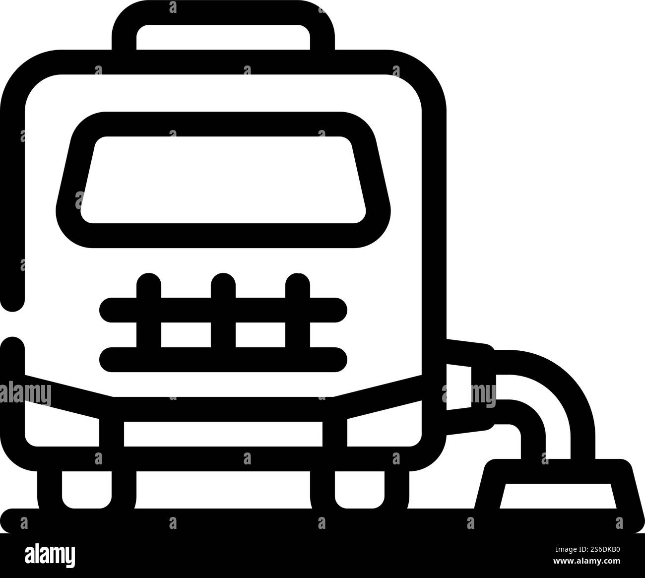 mobile home connection to cesspool line icon vector. mobile home ...