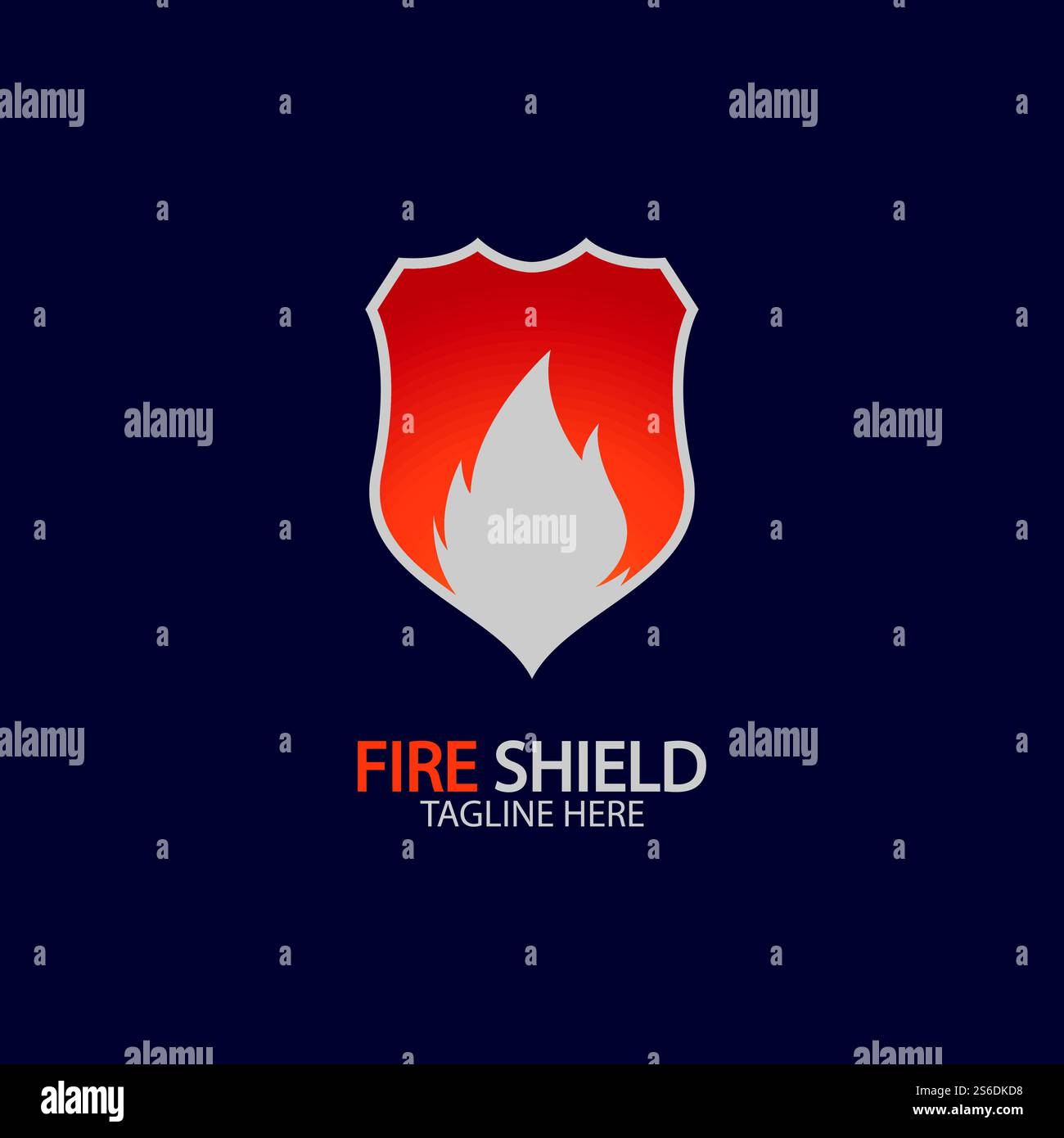Fire shield logo design element. Fire warning sign shield. Fire flame ...