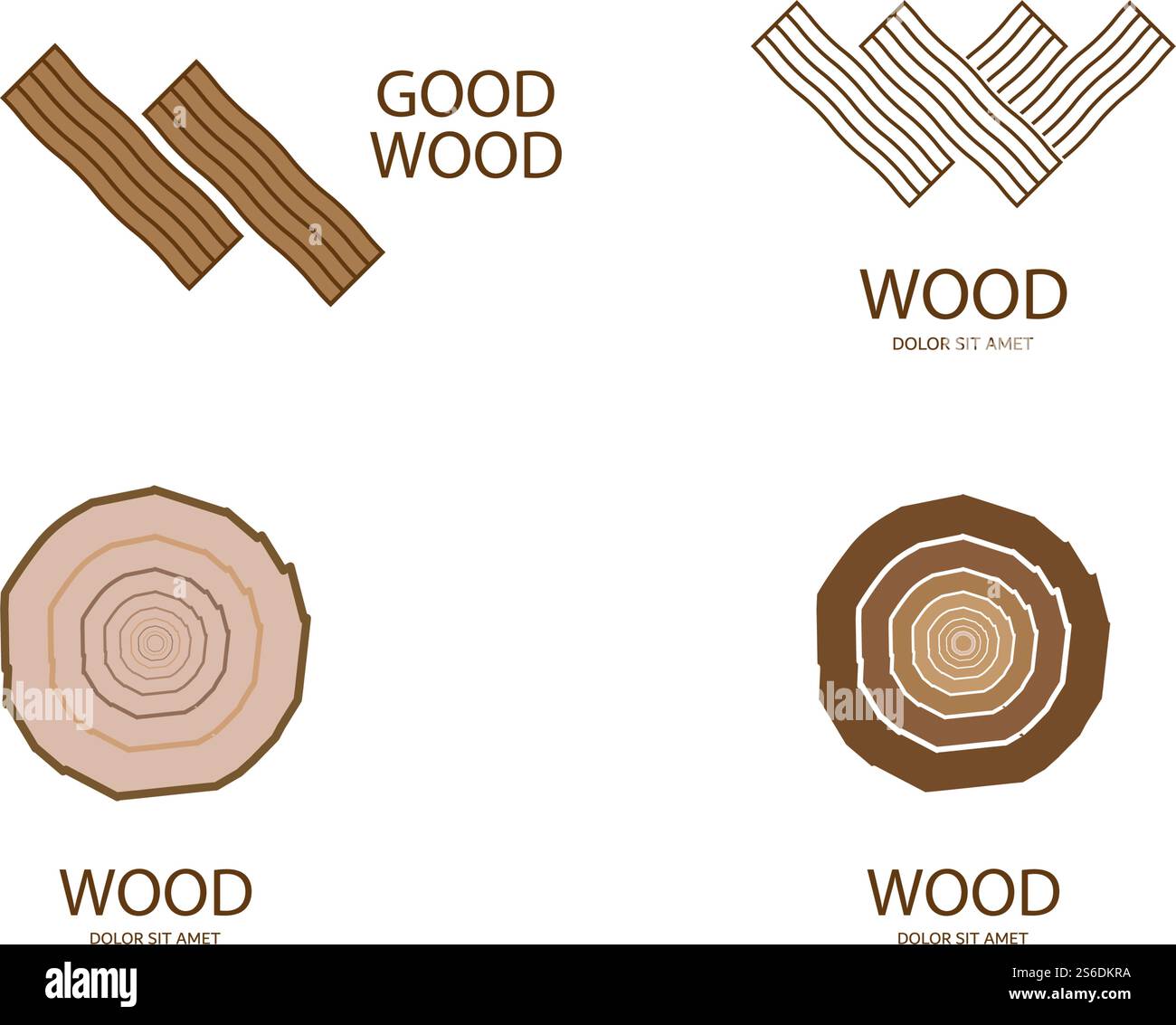 Wood logo vector flat design Stock Vector Image & Art - Alamy