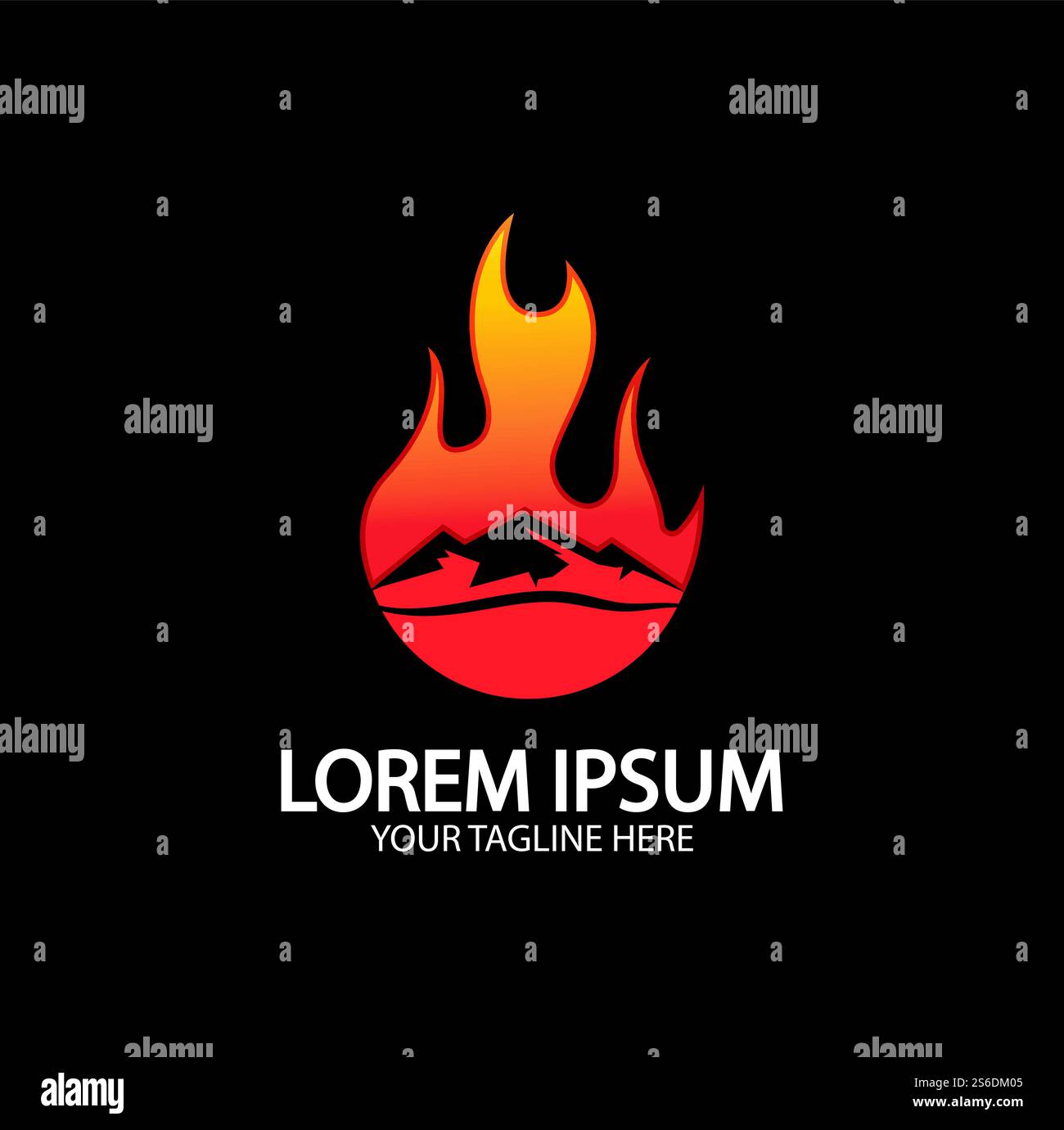 Mountain fire logo vector, mountain vector, fire vector, simple ...