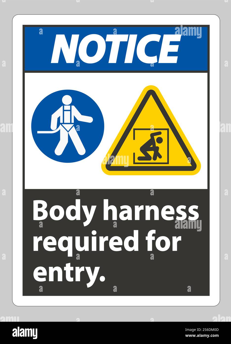 Notice Sign Body Harness Required For Entry Stock Vector Image & Art ...