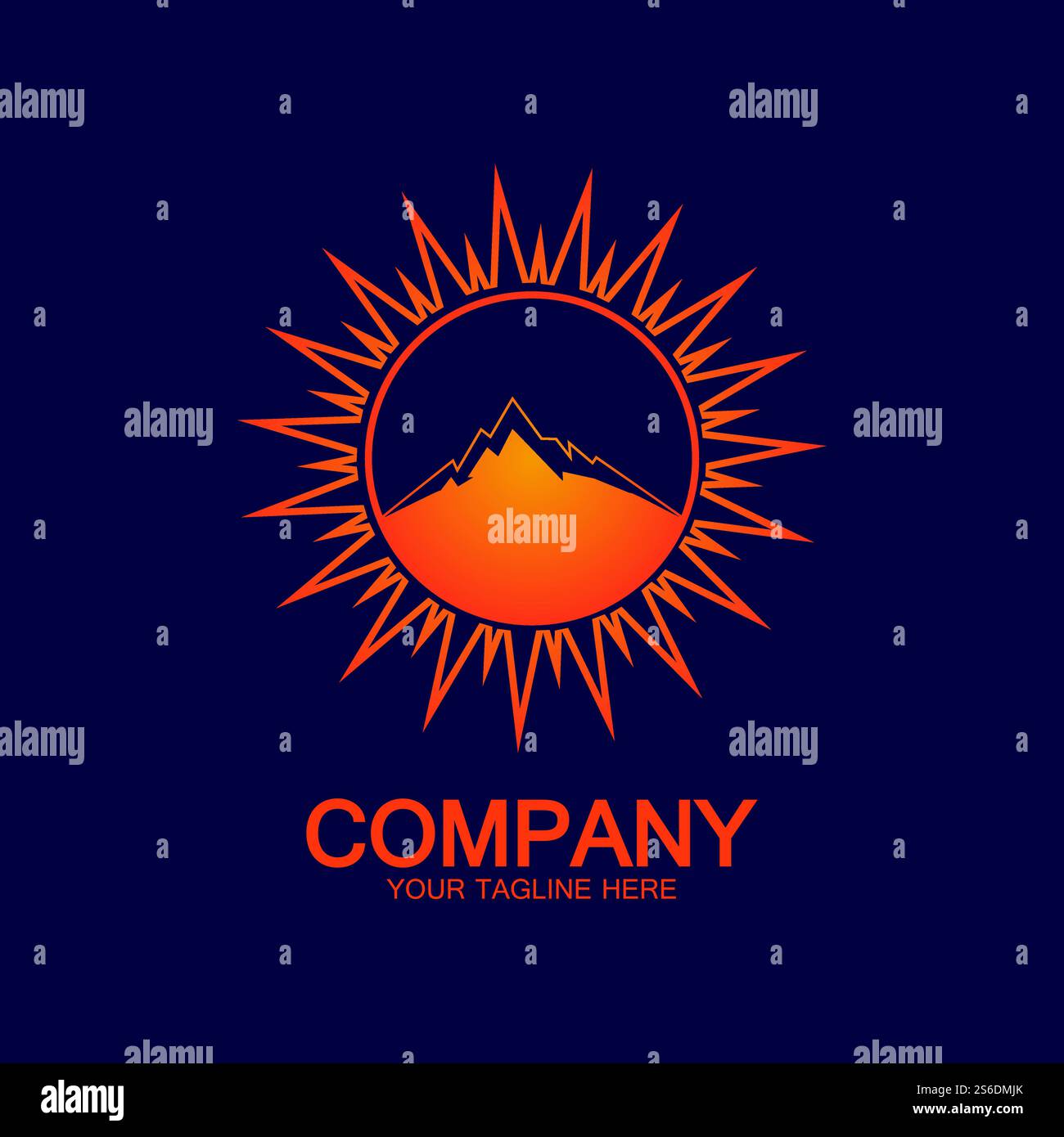 Sun Mountain Logo Icon Design ? stock illustration Stock Vector Image ...