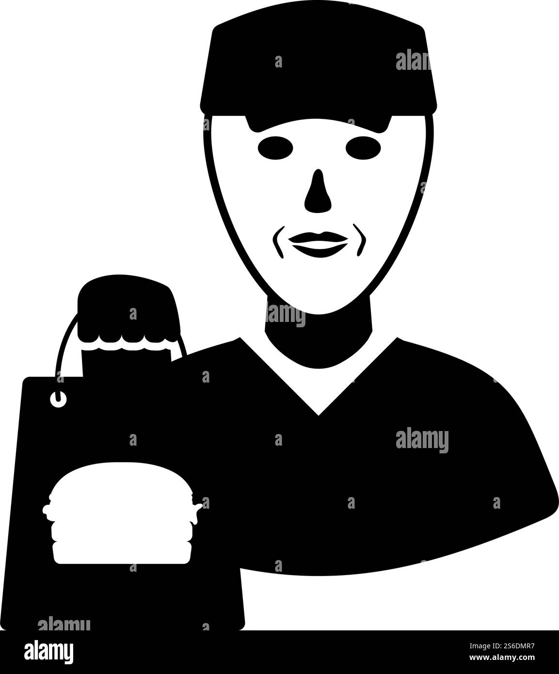 Food Delivery Icon. Black Glyph Design. Vector Illustration Stock ...