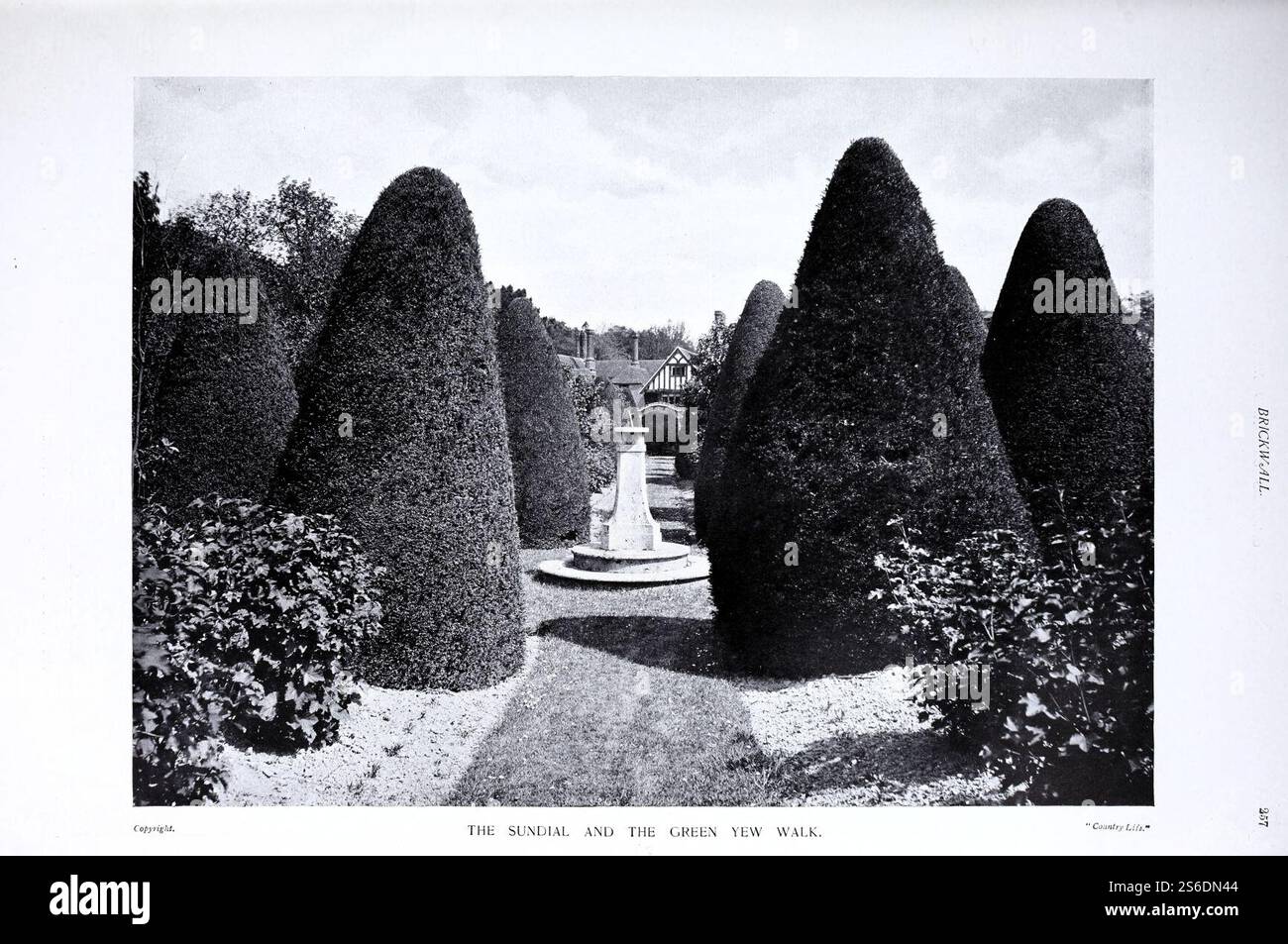 Gardens Old and New Vol 1 Brickwall sundial and green yew walk 0289 ...