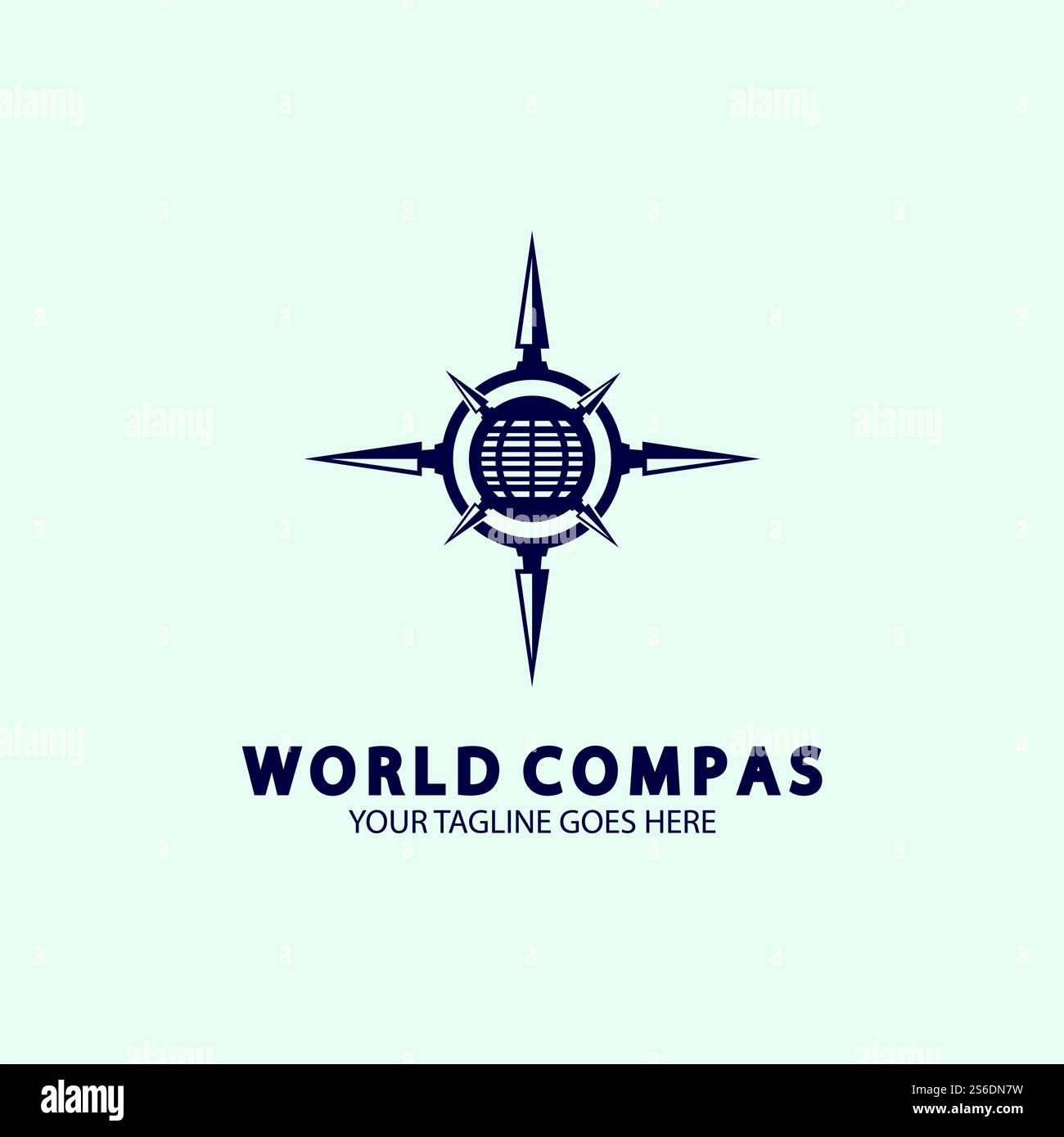 World Compass logo design, world logo concept, compass logo concept ...