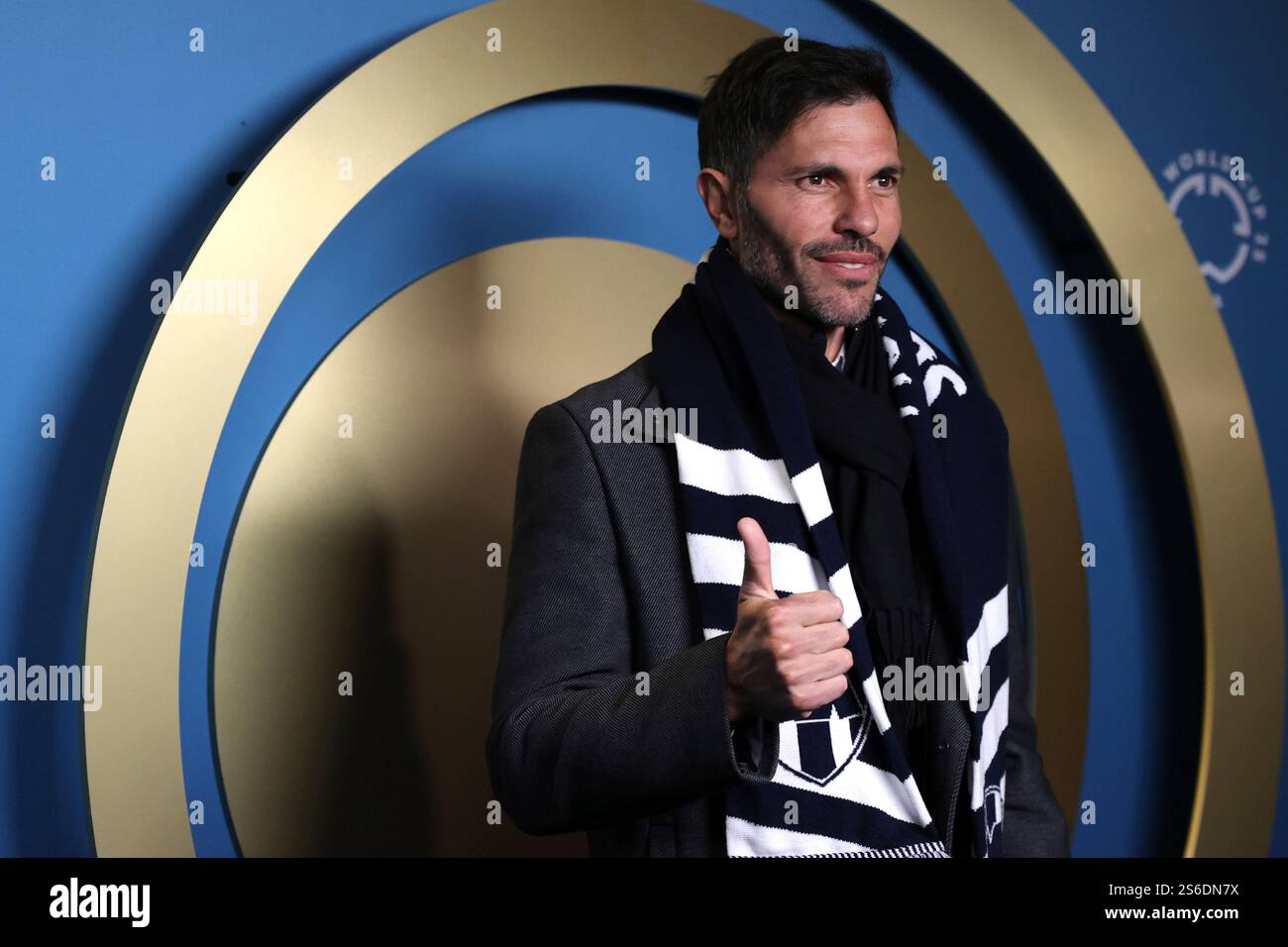 Soccer player Jose Maria Basanta poses for photos at the FIFA Club ...