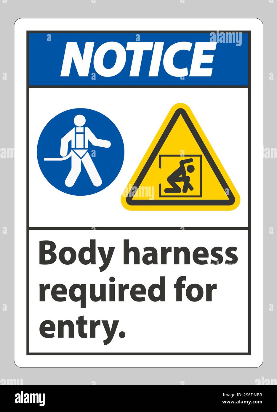 Notice Sign Body Harness Required For Entry Stock Vector Image & Art ...