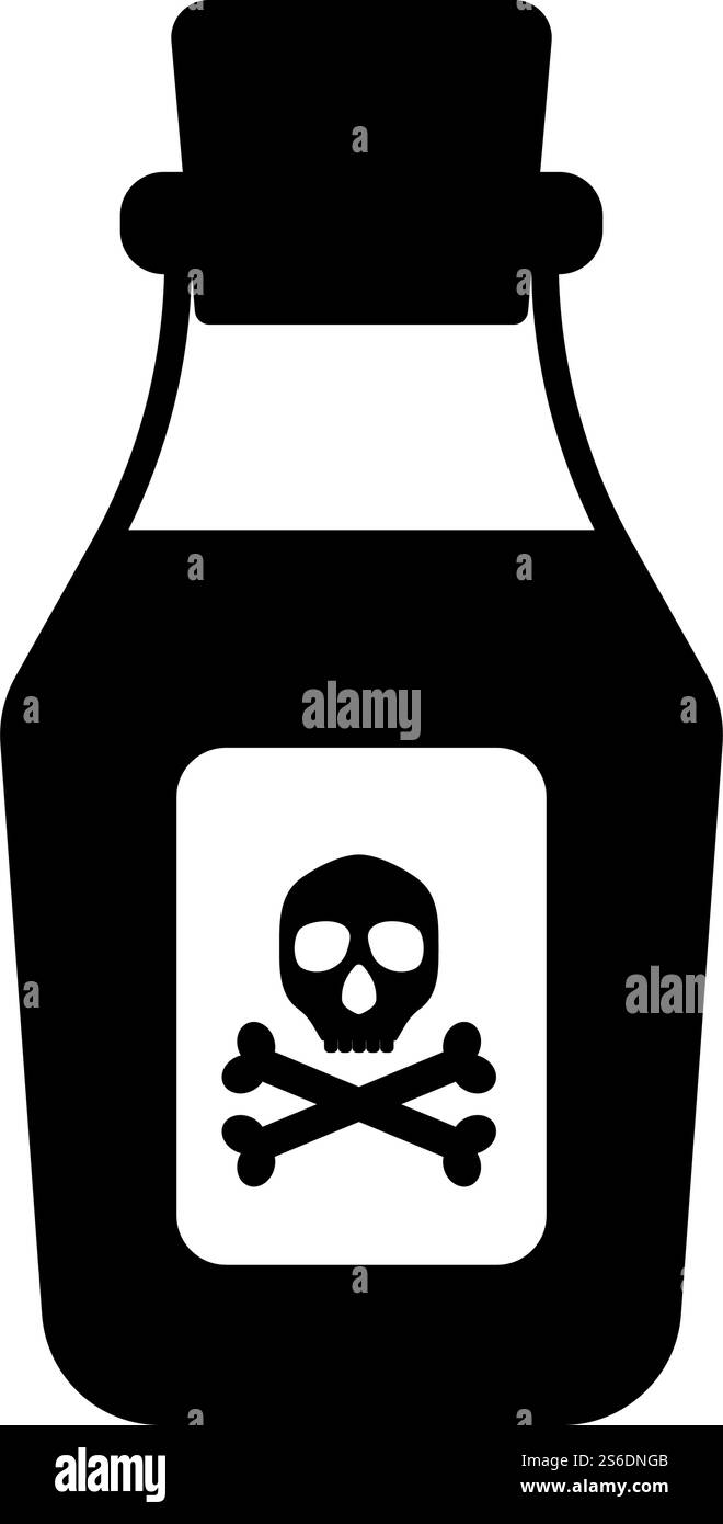 Poison Bottle Icon. Black Glyph Design. Vector Illustration Stock ...
