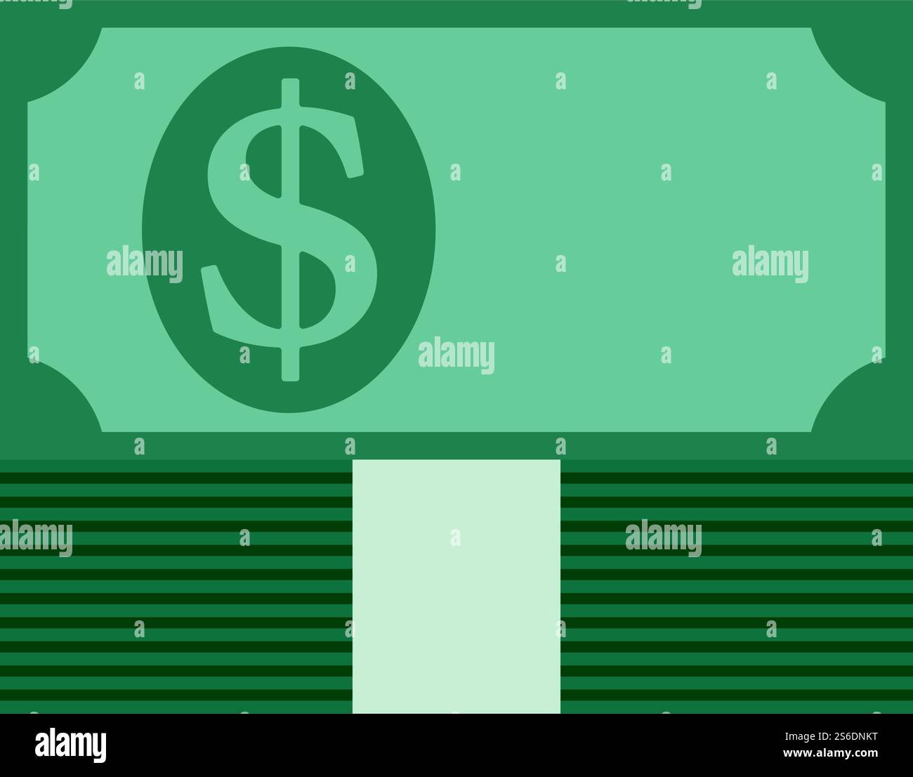Banknote On Top Of Money Stack Icon. Flat Color Design. Vector ...
