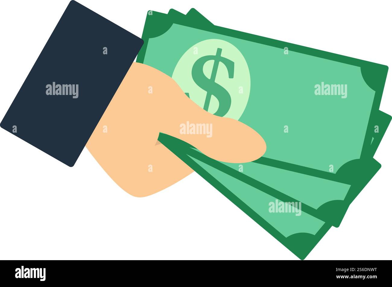 Hand Holding Money Icon. Flat Color Design. Vector Illustration Stock ...