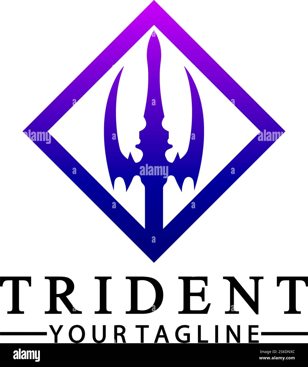 Vintage Trident Spear of Poseidon Neptune God Triton King logo design ...