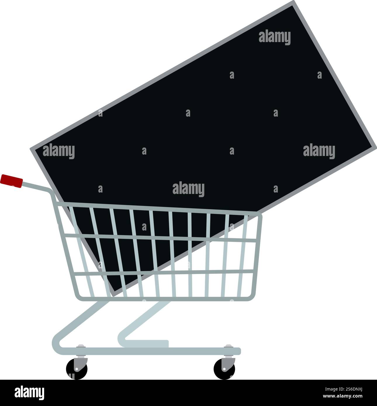 Shopping Cart With TV Icon. Flat Color Design. Vector Illustration ...