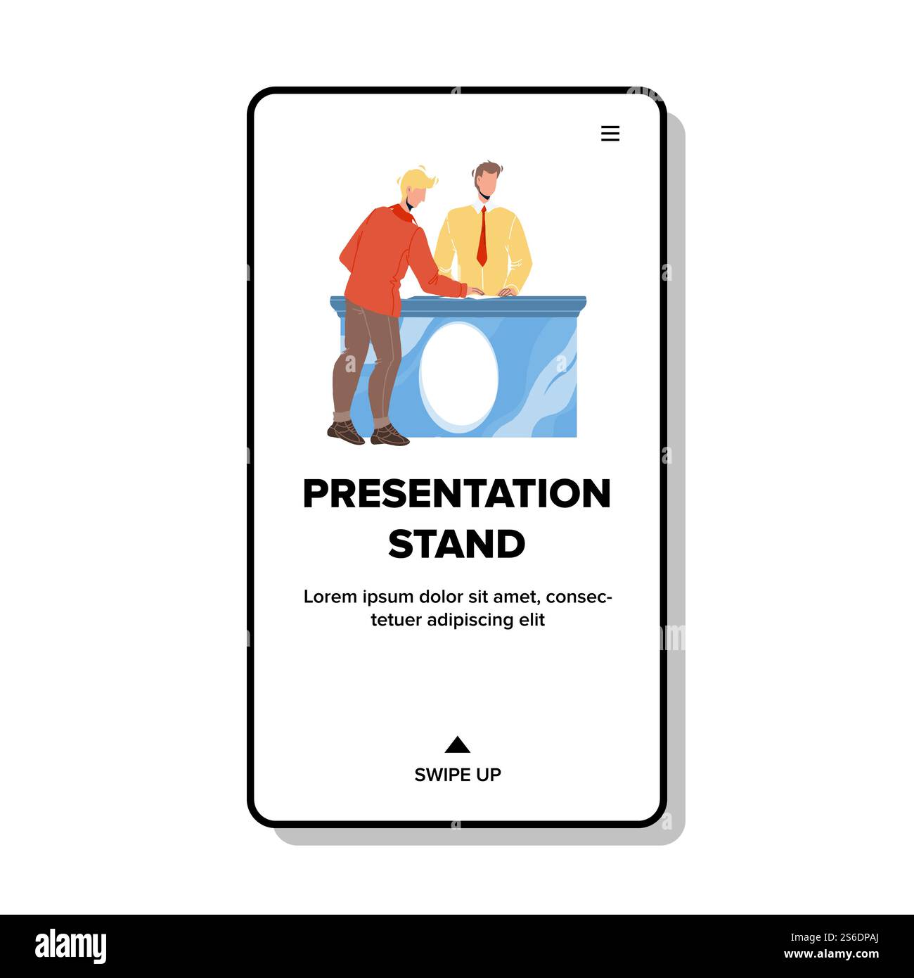 Presentation Stand Consultant Talk With Client Vector. Businesspeople ...