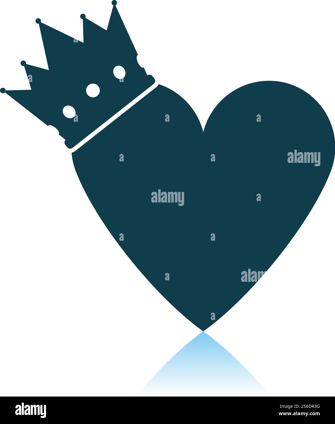 Valentine Heart Crown Icon. Shadow Reflection Design. Vector ...