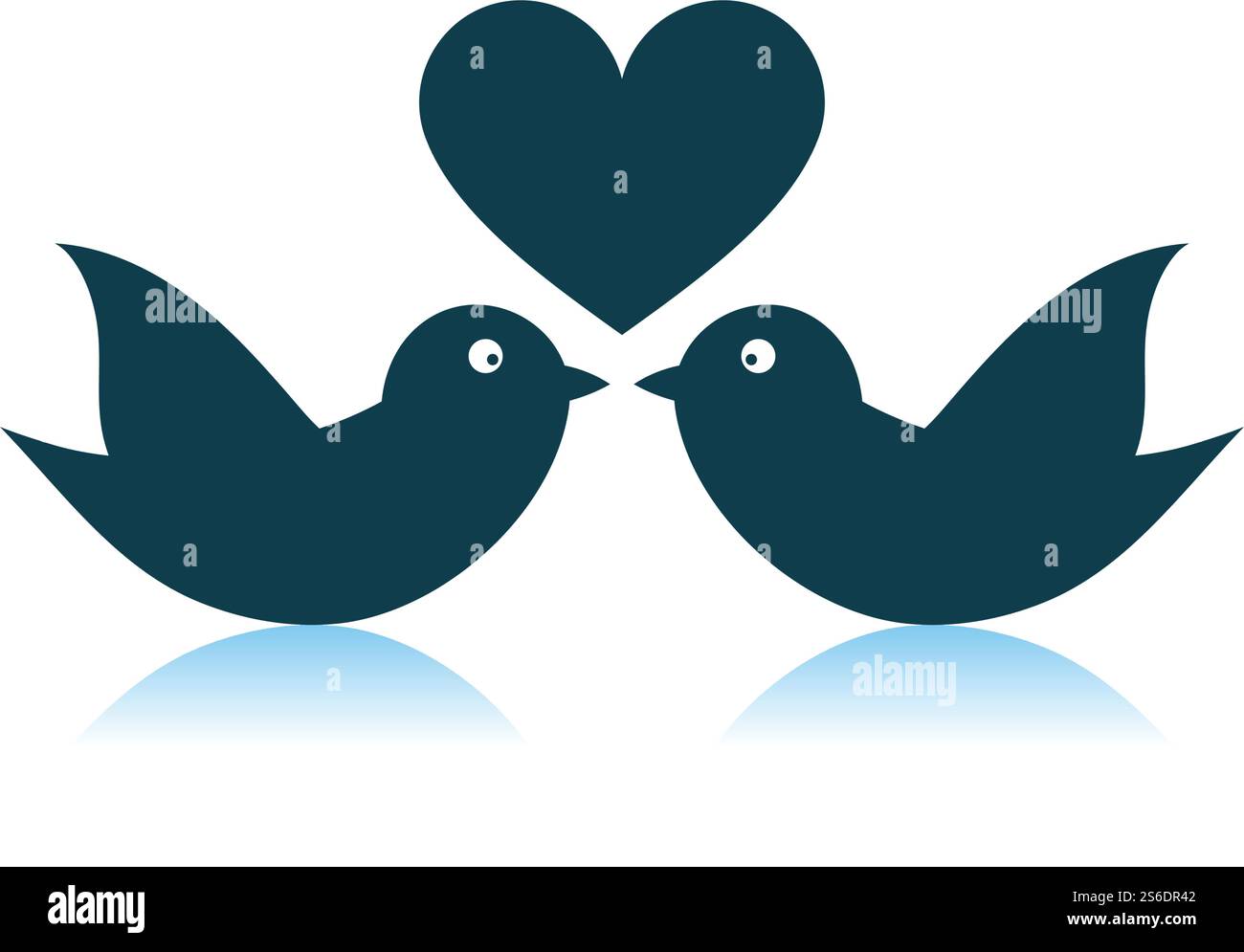 Dove With Heart Icon. Shadow Reflection Design. Vector Illustration ...