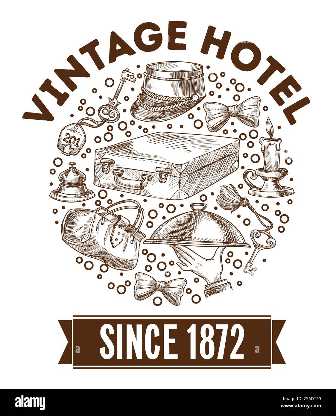 Hotel key, old fashioned Stock Vector Images - Alamy