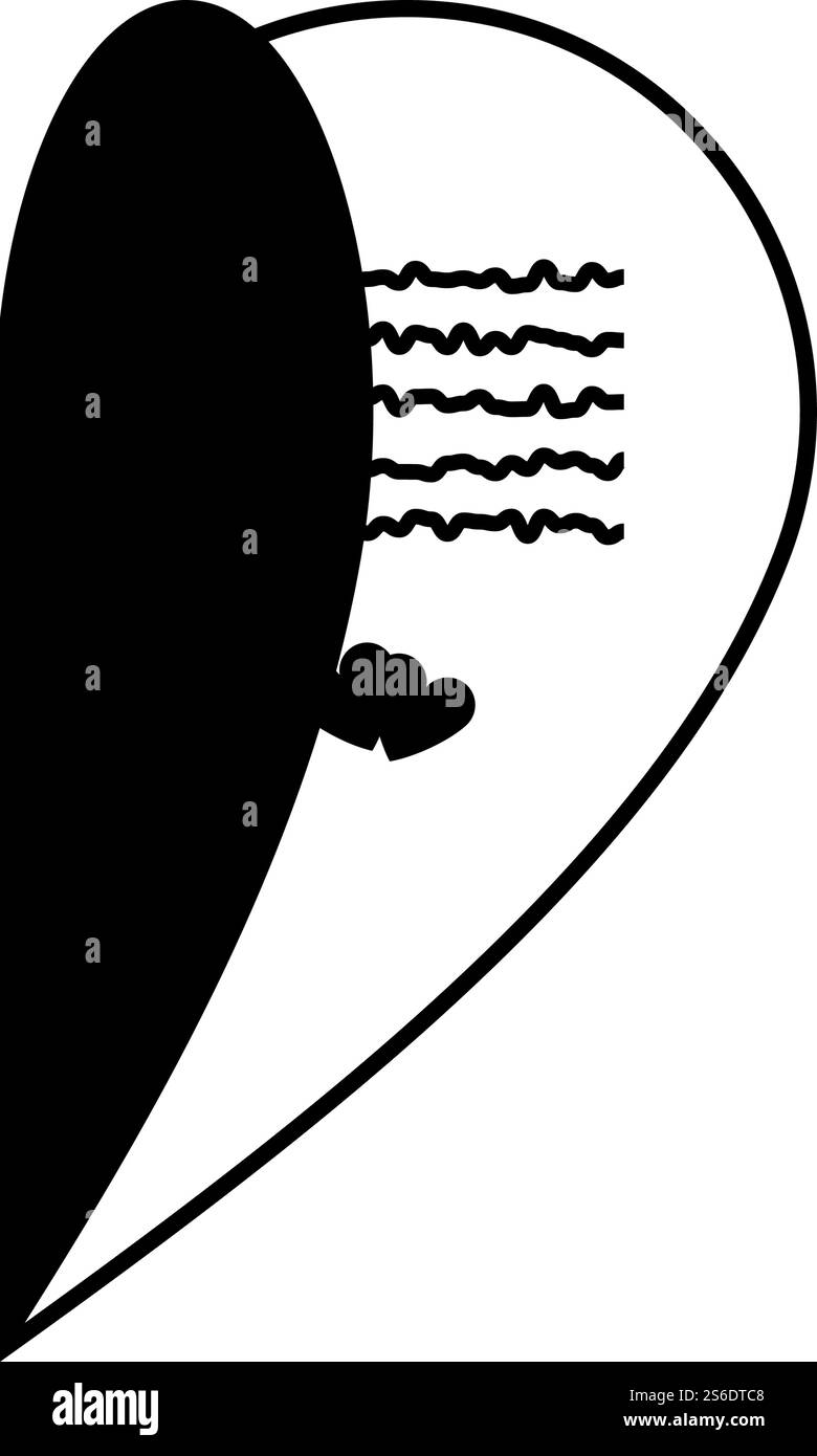 Valentine Day Card Icon. Black Glyph Design. Vector Illustration Stock ...