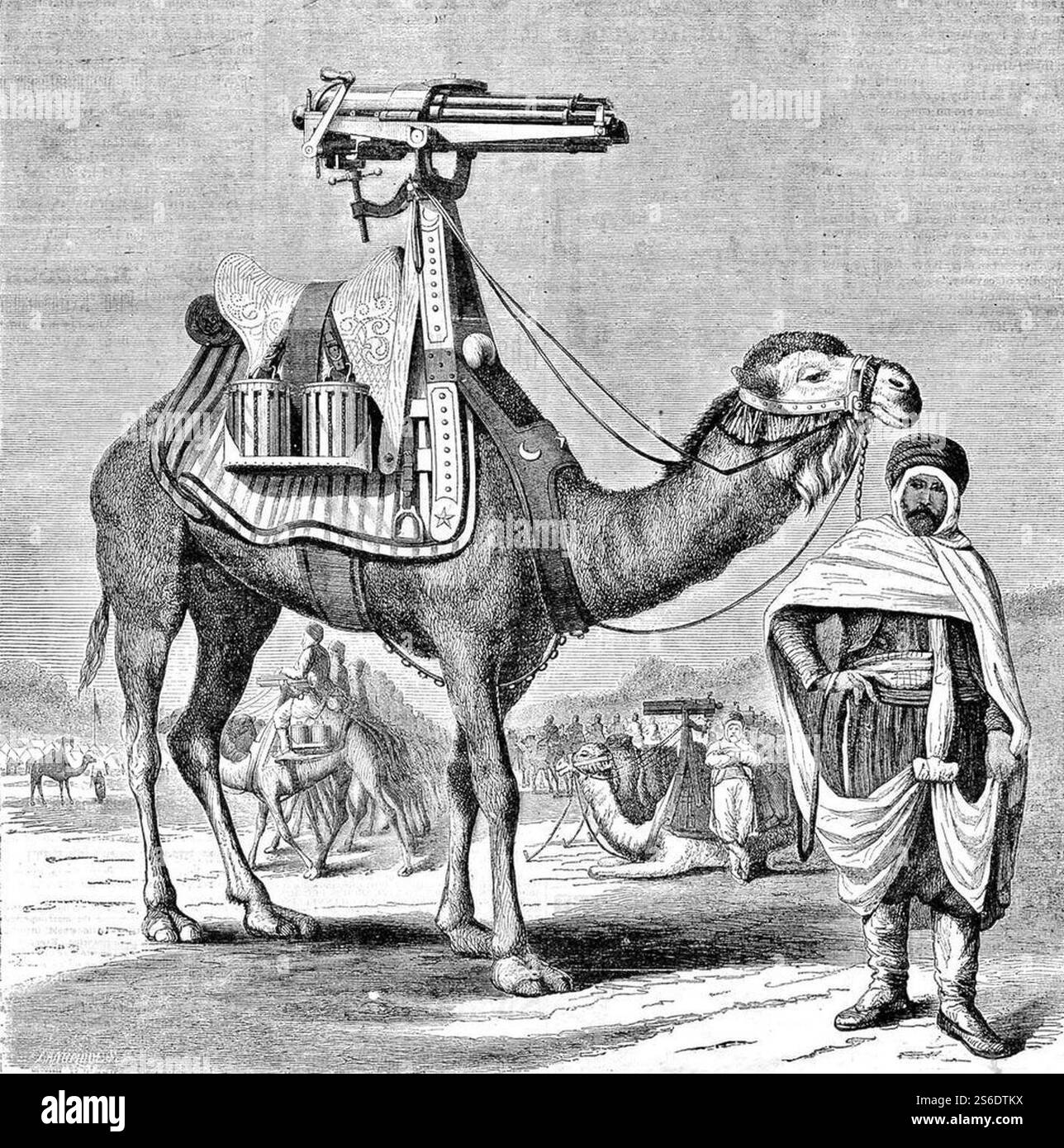Gatling rapid fire gun (1861-62)- Camel-mounted model. - 'The Science ...