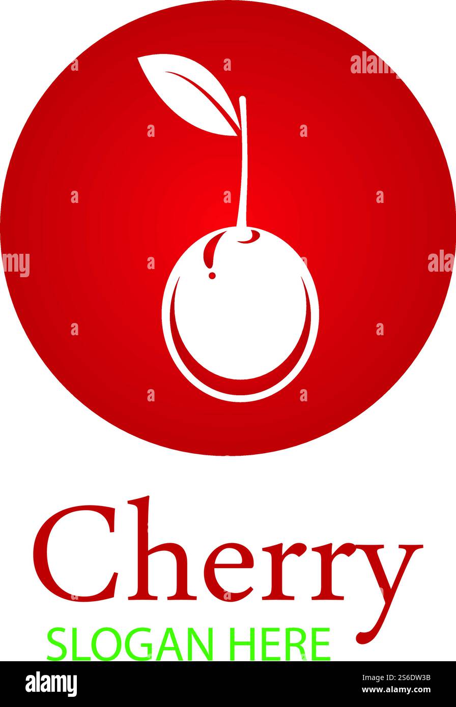 Cherry logo design template. vector illustration Stock Vector Image ...