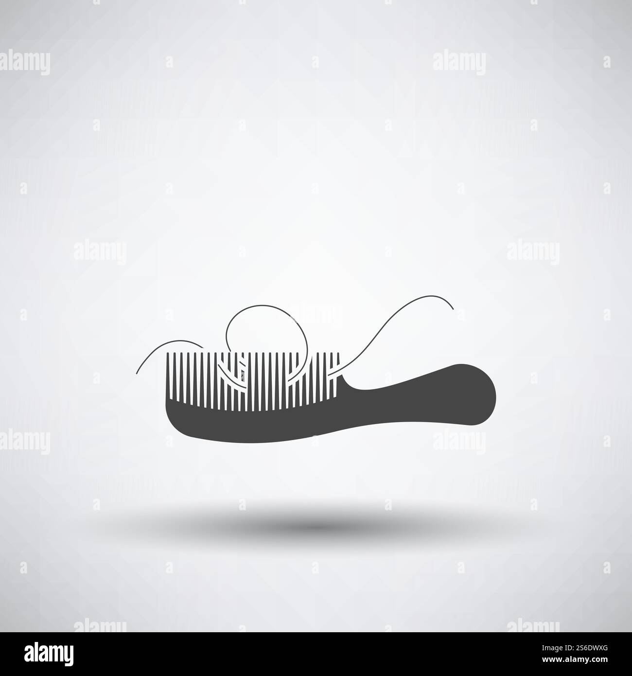 Hair In Comb Icon. Dark Gray on Gray Background With Round Shadow ...