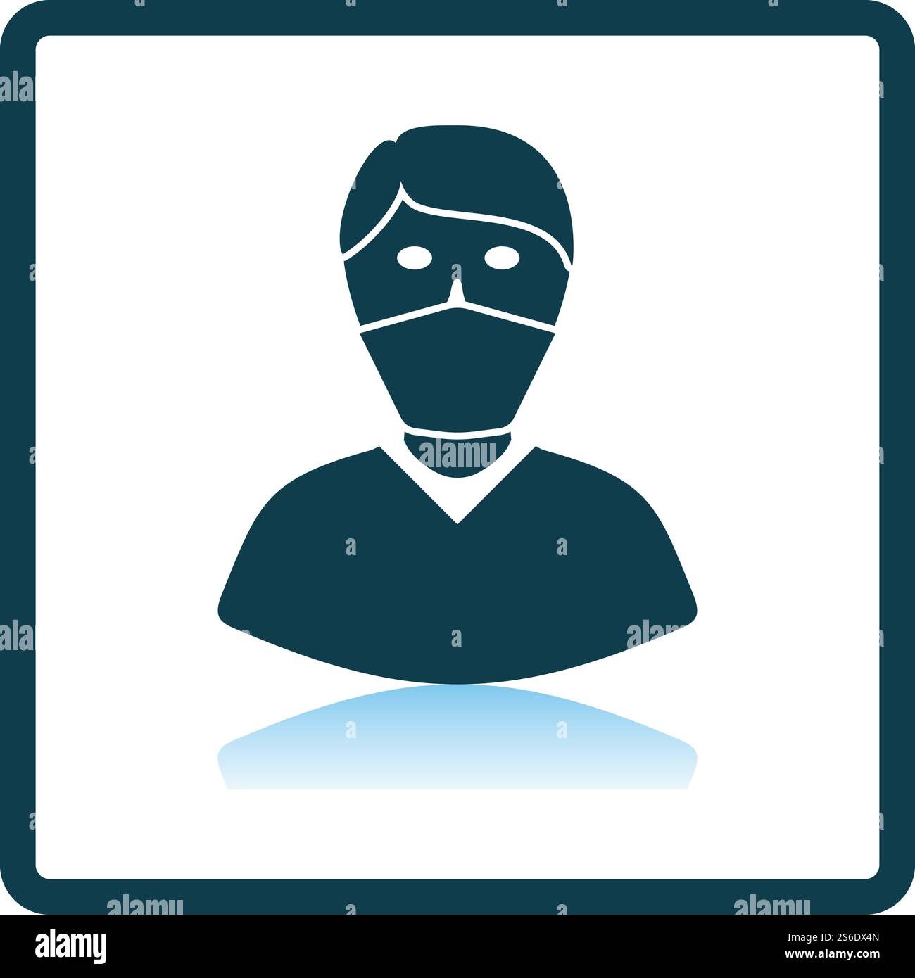 Medical Face Mask Icon. Square Shadow Reflection Design. Vector ...