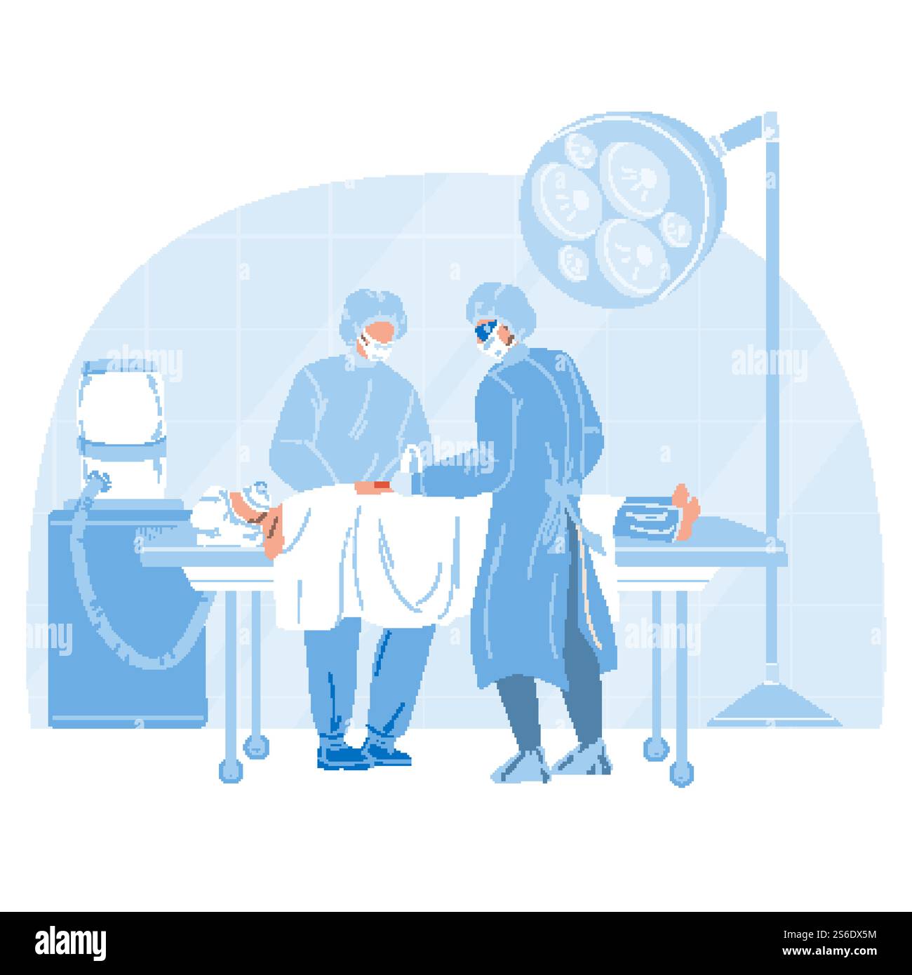 Medical Team Performing Surgical Operation Vector. Surgeon Doctor And ...