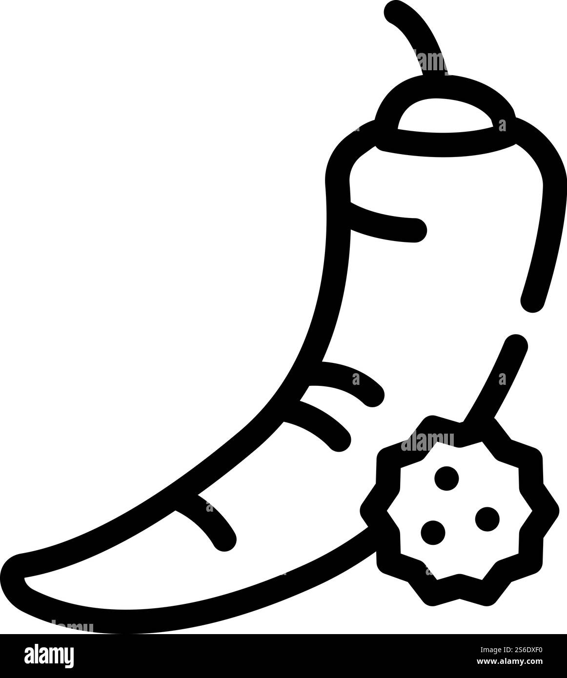 spicy pepper allergy line icon vector. spicy pepper allergy sign ...
