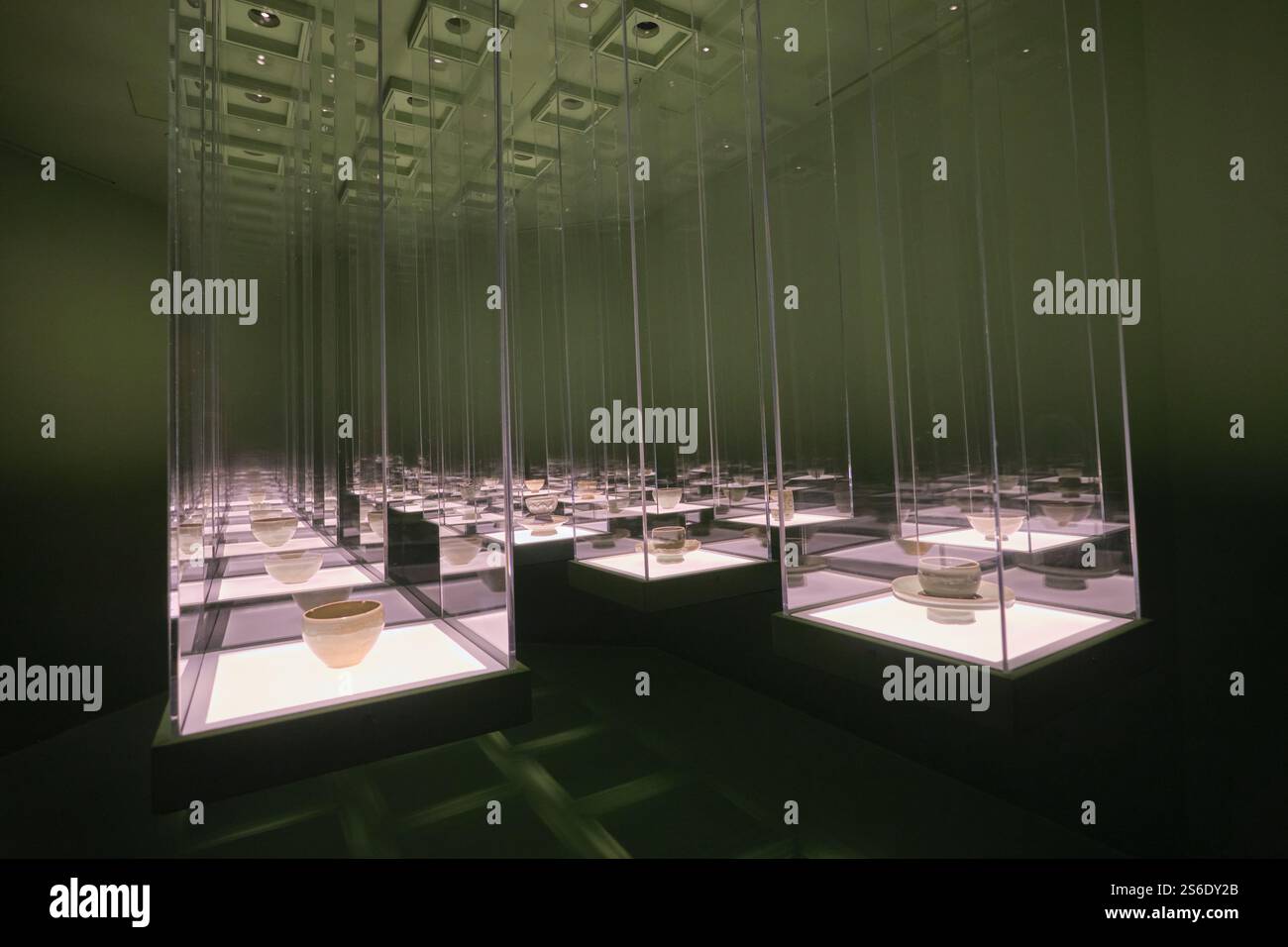 A view of cases holding ancient, old artifacts. At the Leeum Museum of ...