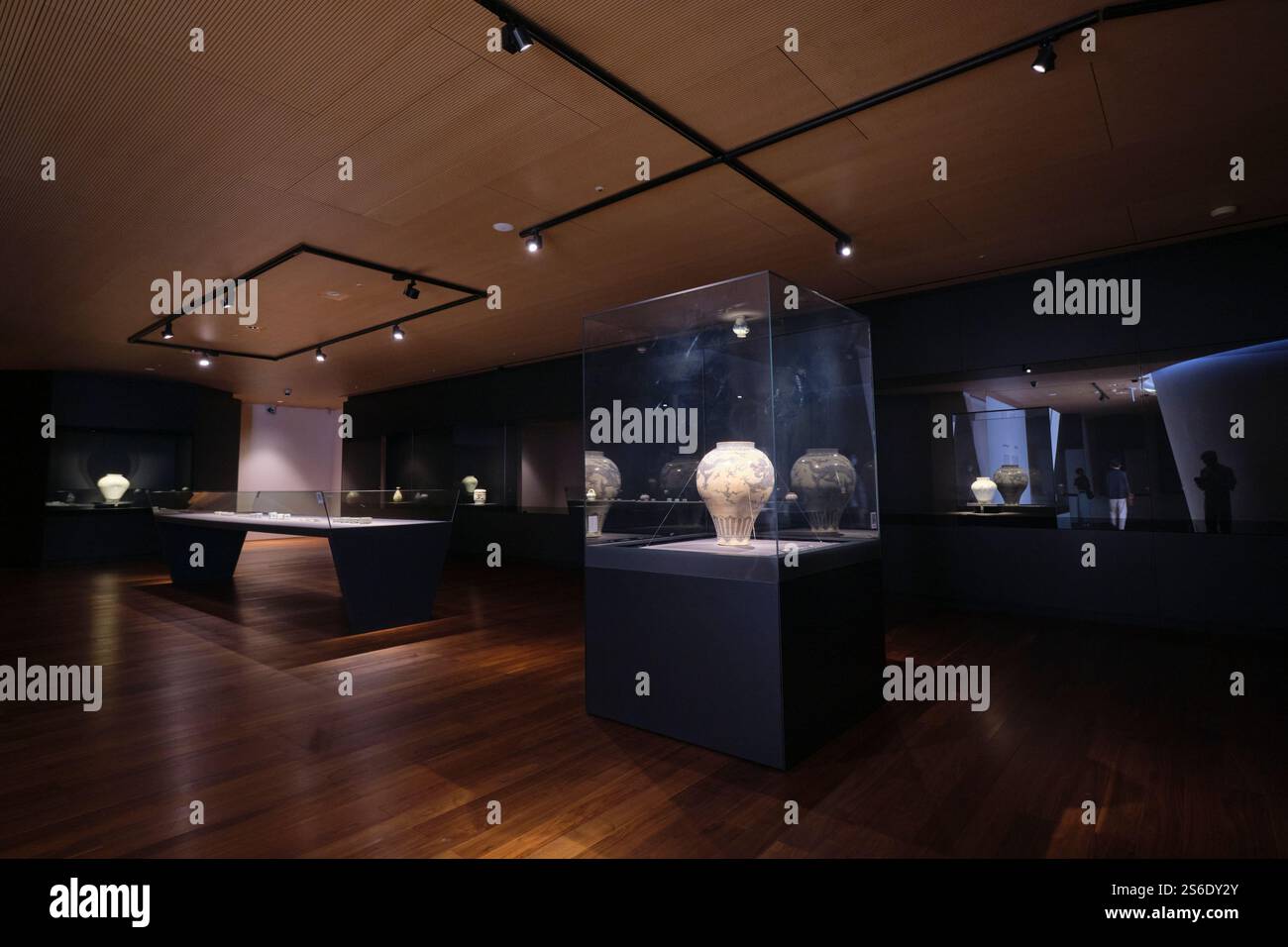 A view of cases holding ancient, old artifacts. At the Leeum Museum of ...