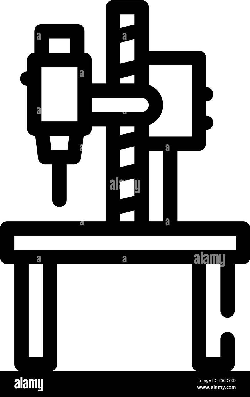 drilling and slotting machine line icon vector. drilling and slotting machine sign. isolated ...
