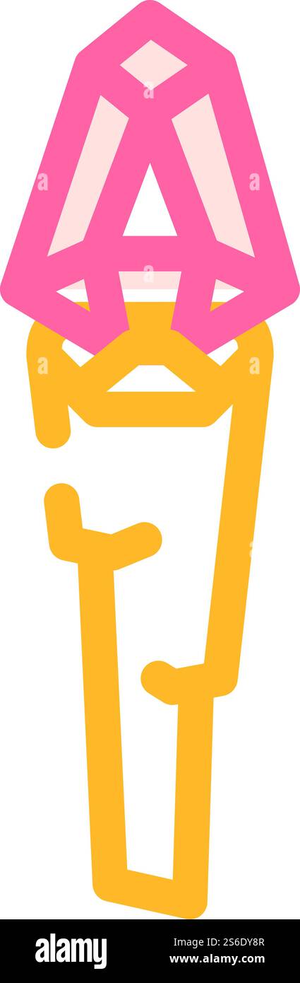 torch with magic stone color icon vector. torch with magic stone sign ...