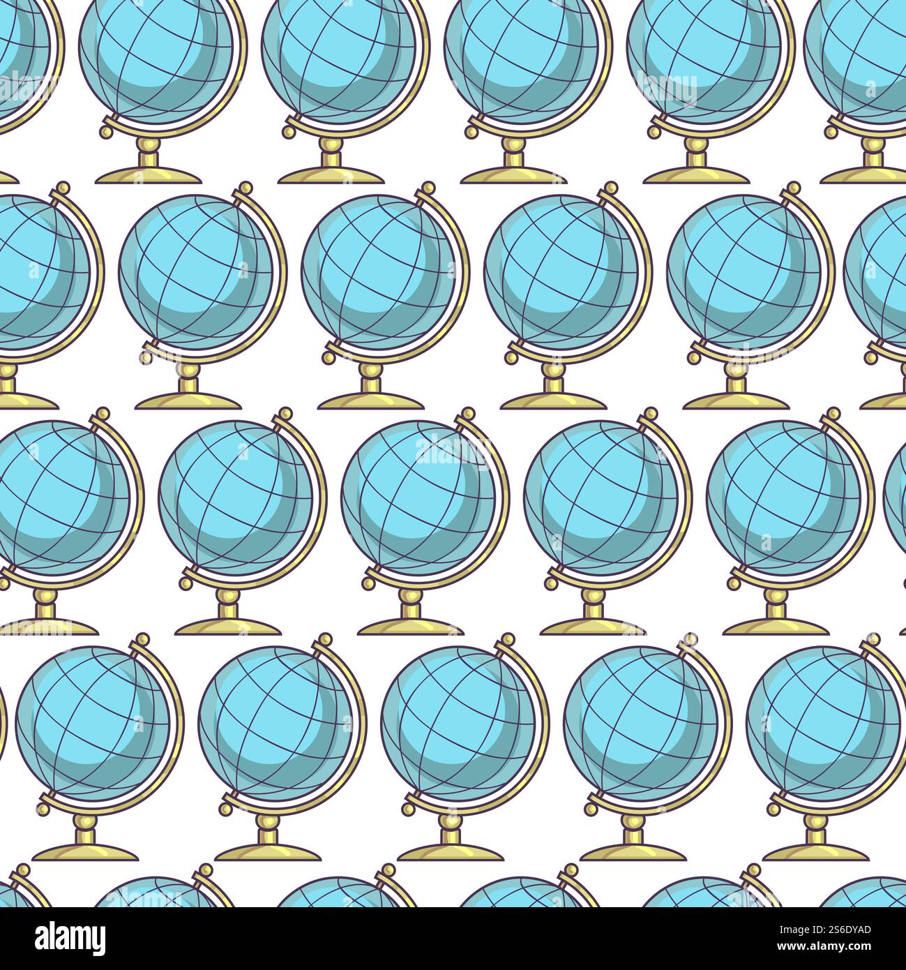 Earth model of planet seamless pattern of equipment for geography ...