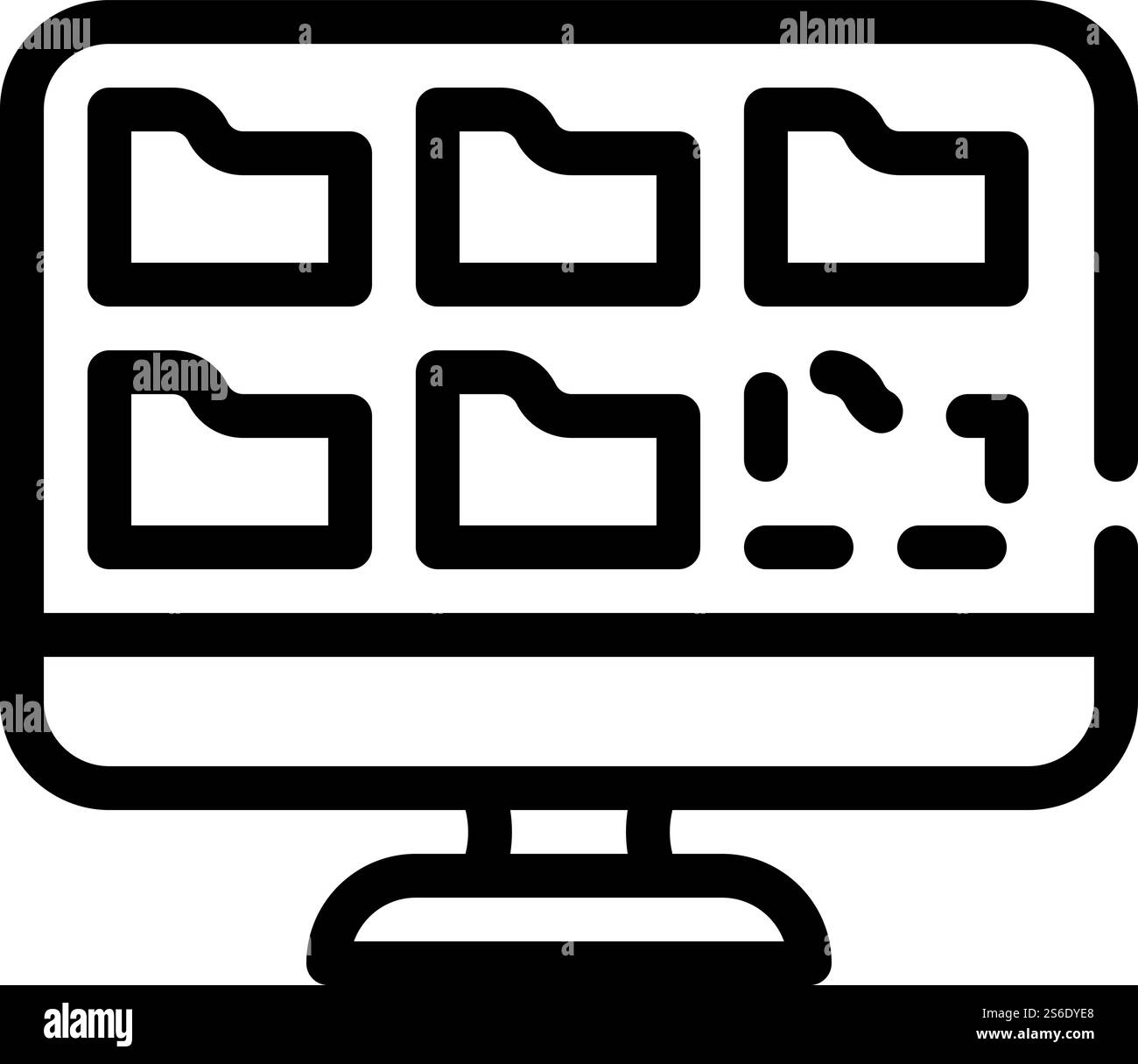 folders of operating system line icon vector. folders of operating ...