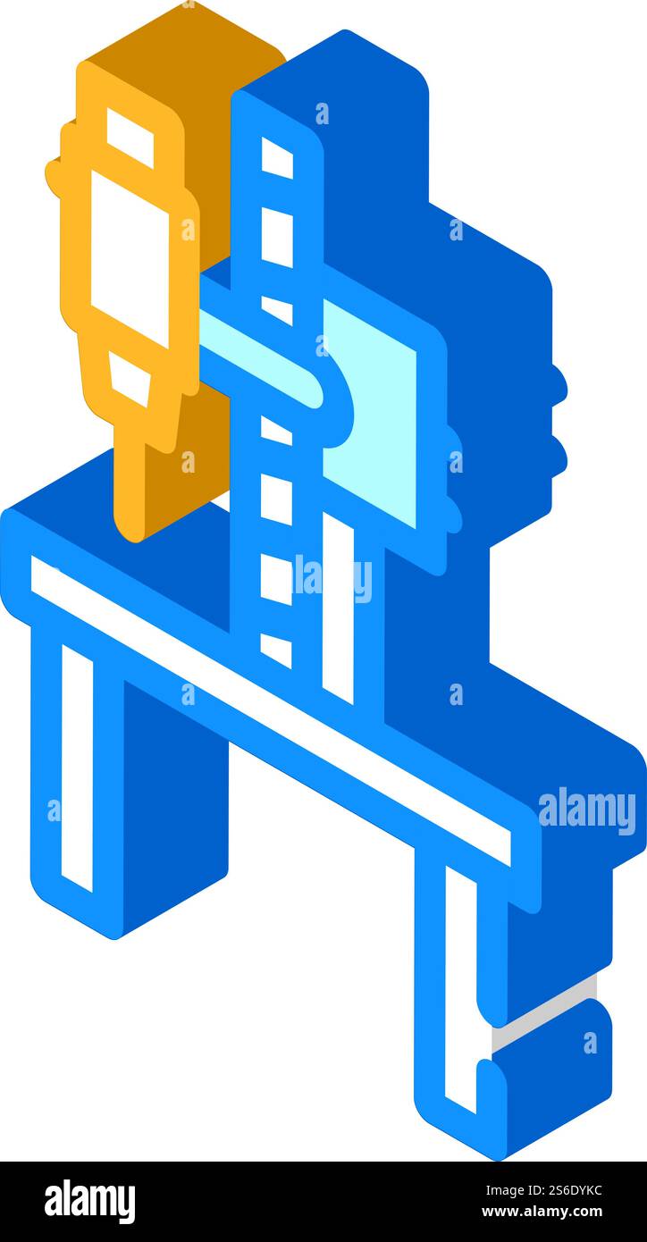 drilling and slotting machine isometric icon vector. drilling and slotting machine sign ...