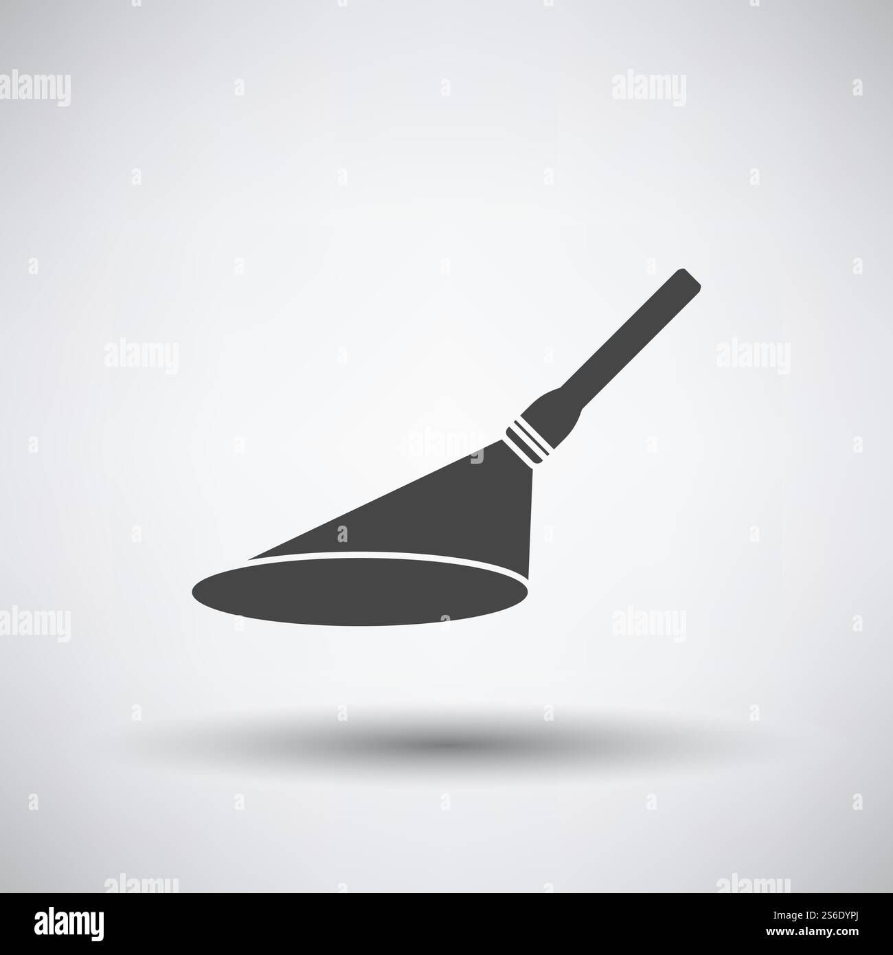 Flashlight Icon. Dark Gray on Gray Background With Round Shadow. Vector ...