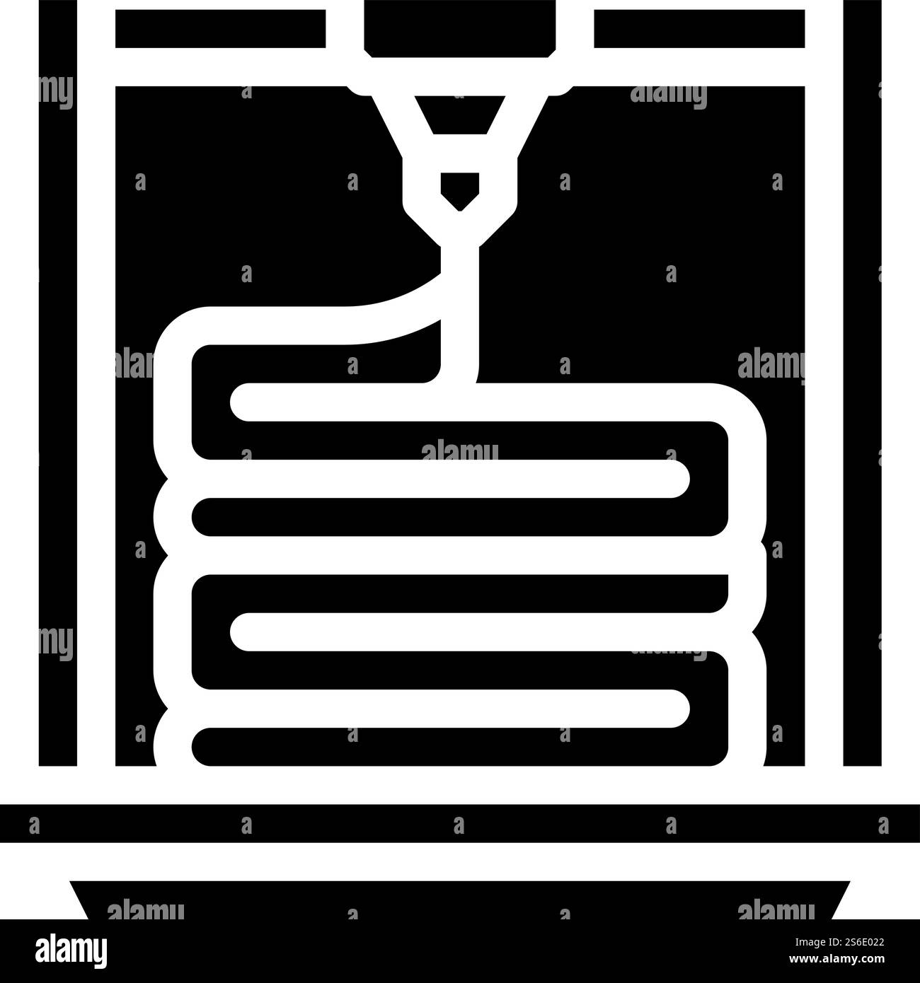 layers of 3d printing glyph icon vector. layers of 3d printing sign ...