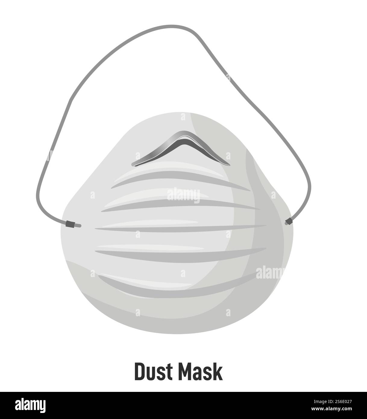 Mask with straps and filter, anti dust and smog. Isolated object for ...