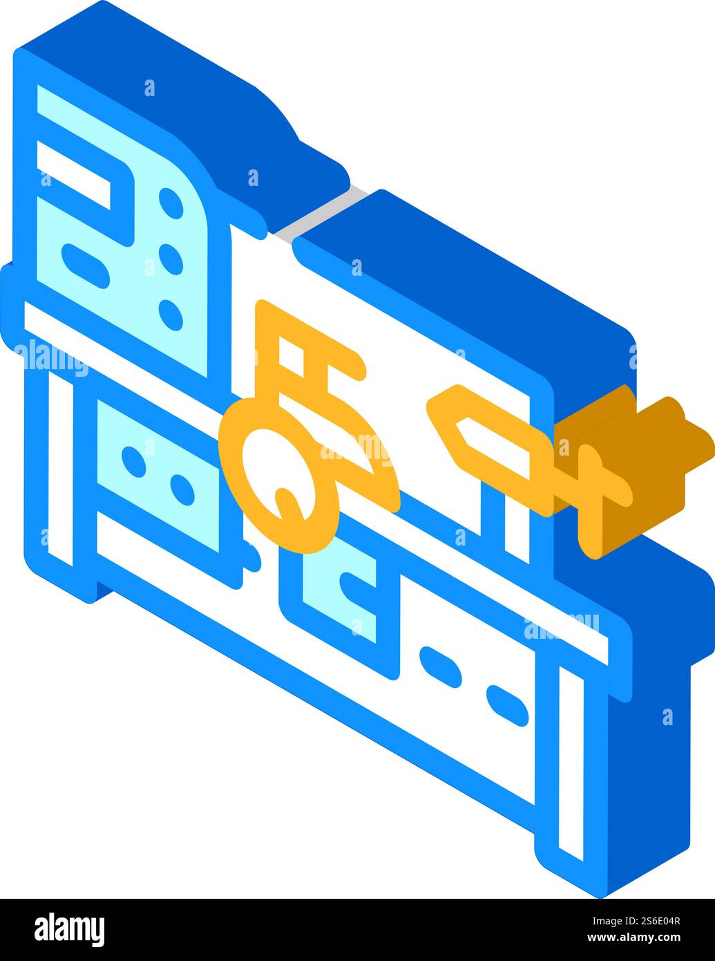 screw-cutting lathe isometric icon vector. screw-cutting lathe sign ...