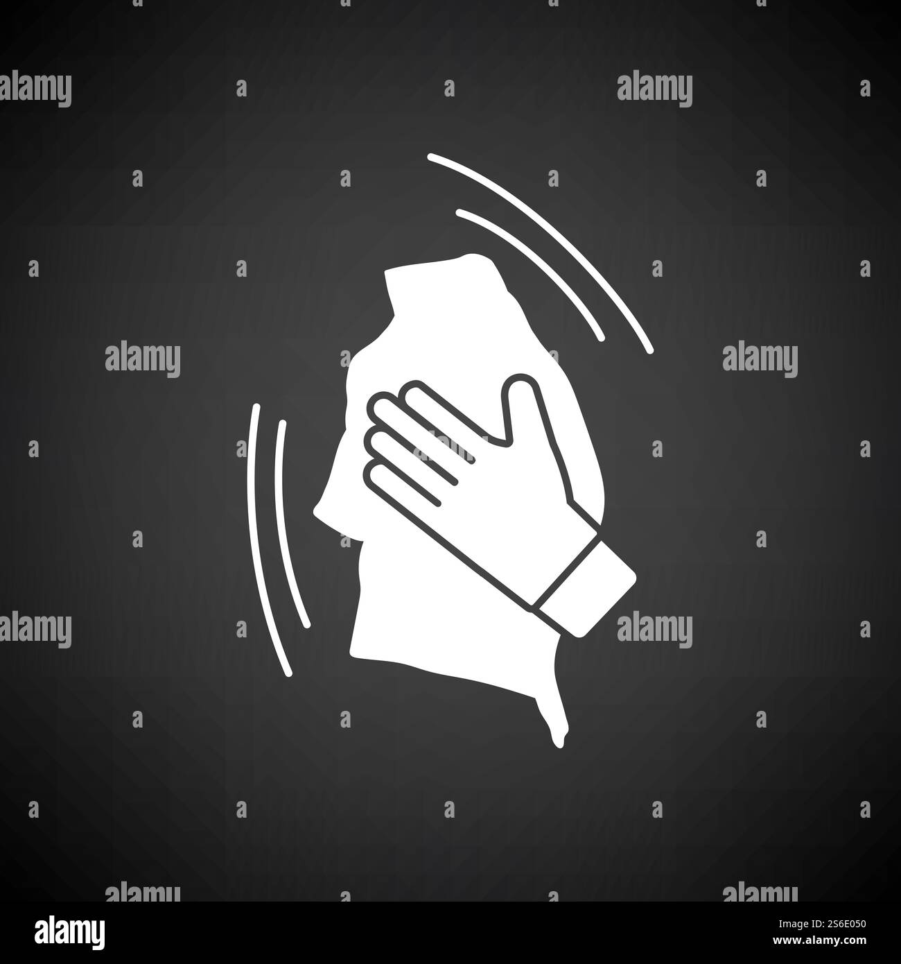 Wet Cleaning Icon. White on Black Background. Vector Illustration Stock ...