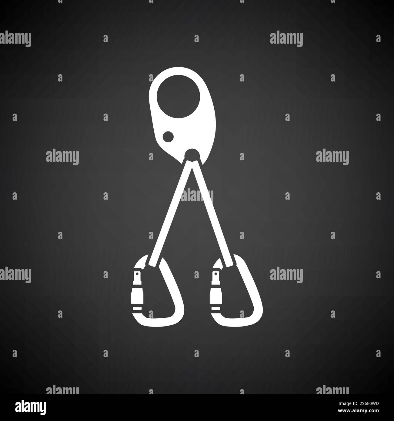 Alpinist Self Rescue System Icon. White on Black Background. Vector ...