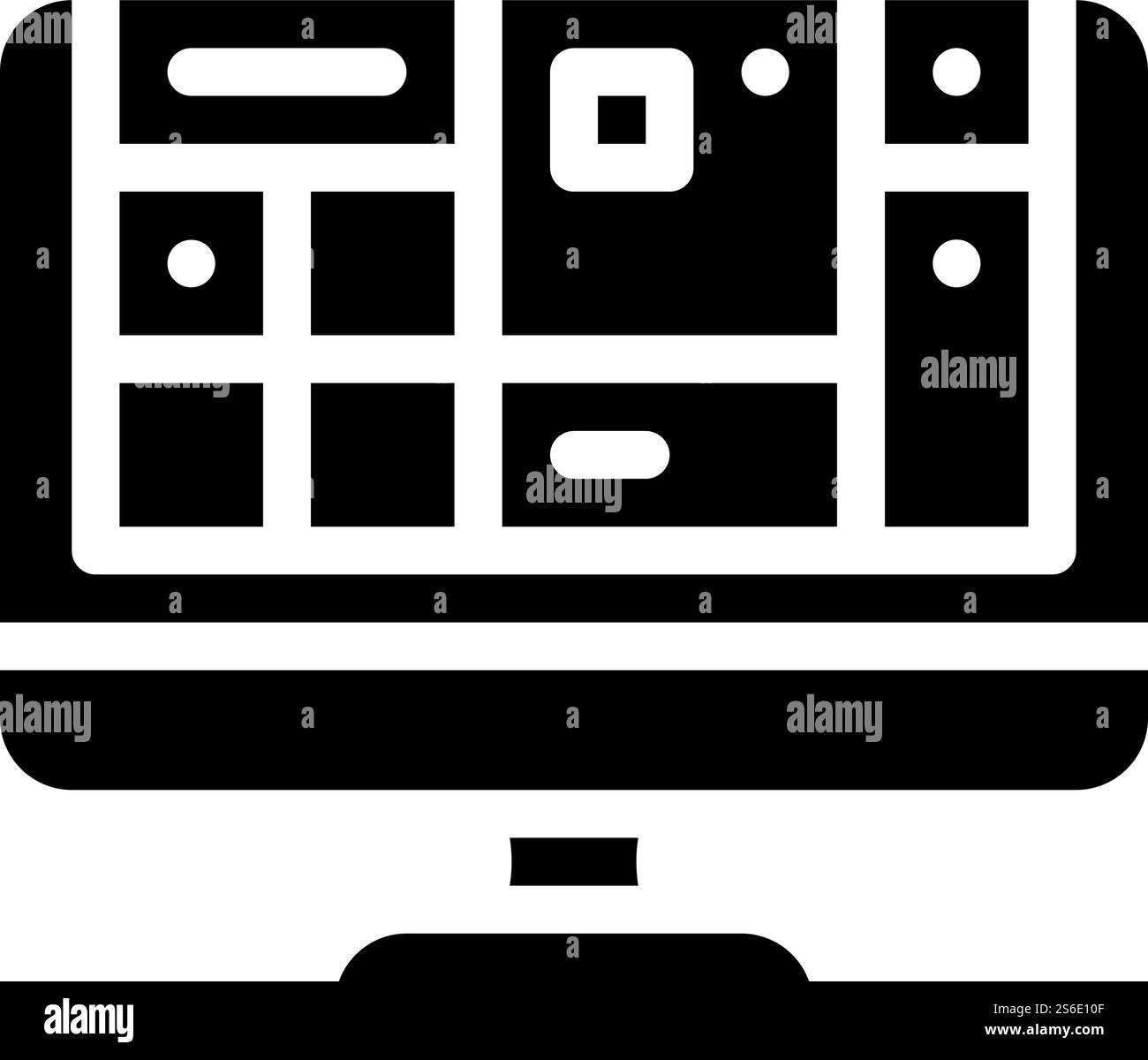 table of operating system glyph icon vector. table of operating system sign. isolated contour ...